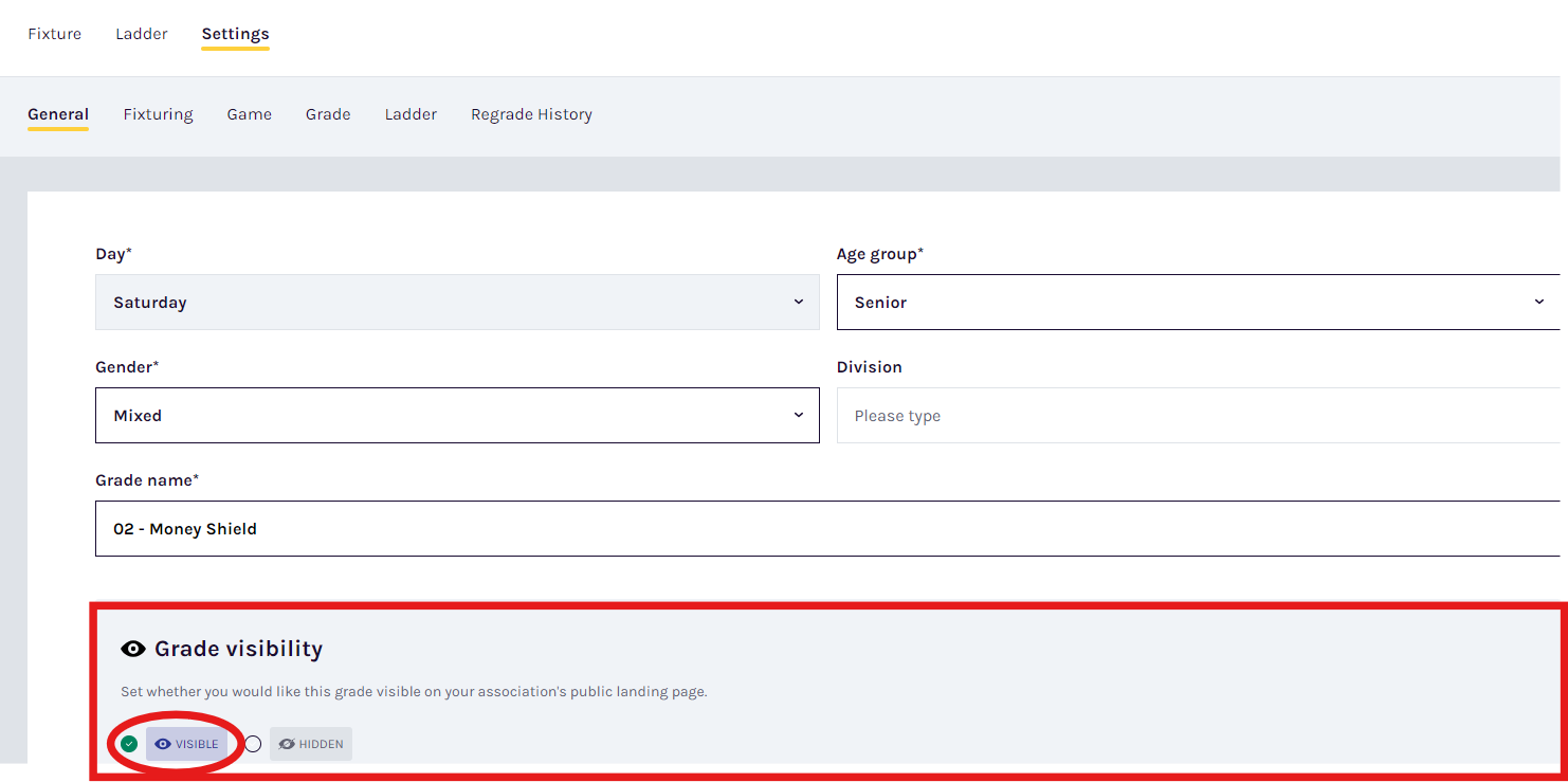 Publishing Fixtures (Grade Visibility) – Play Cricket Support