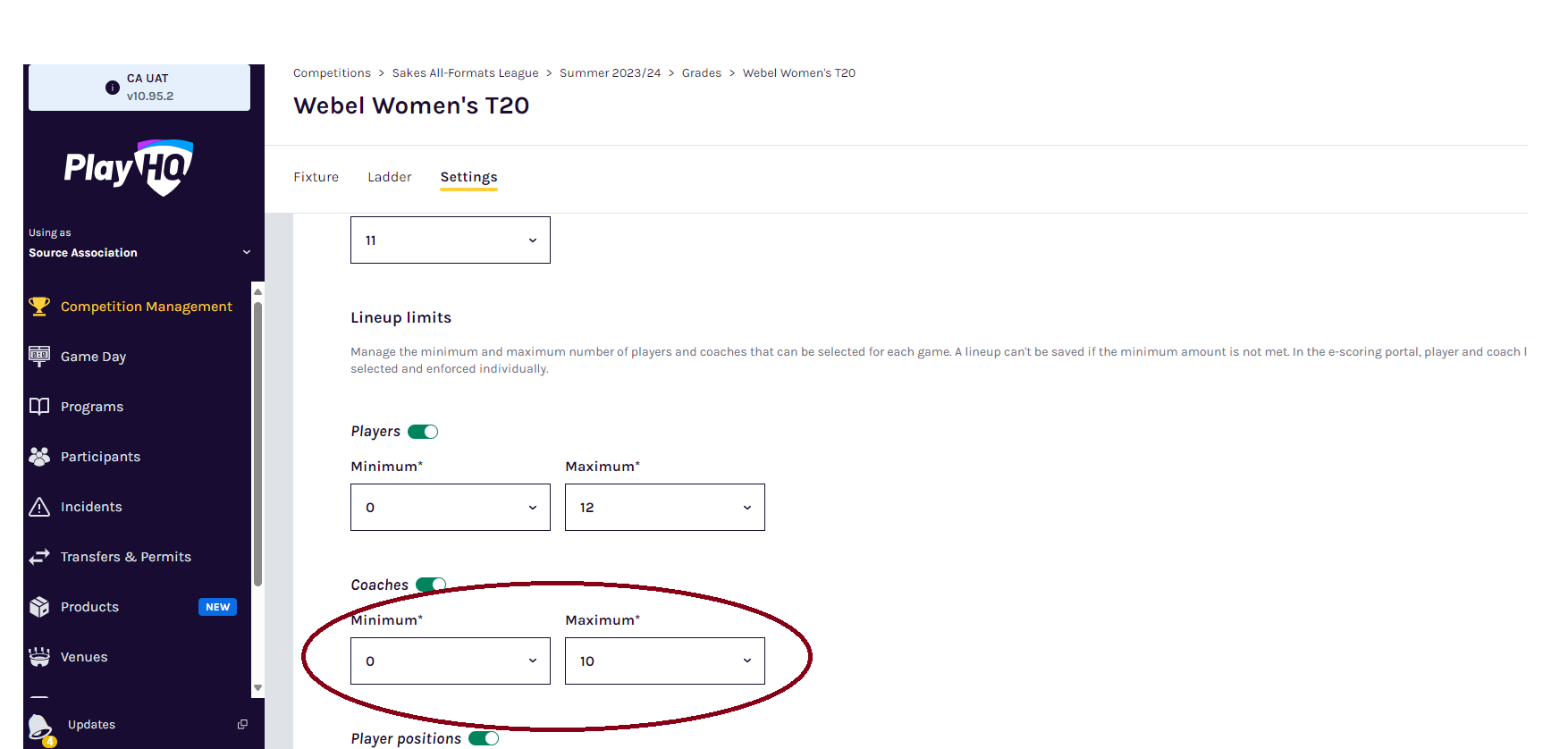 Mandating Coach selecting in Team Selection (Association) – Play ...