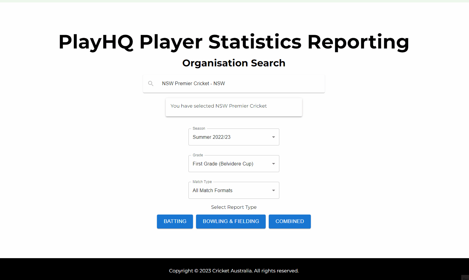 How to Use the PlayHQ Player Statistics Report – Play Cricket Support