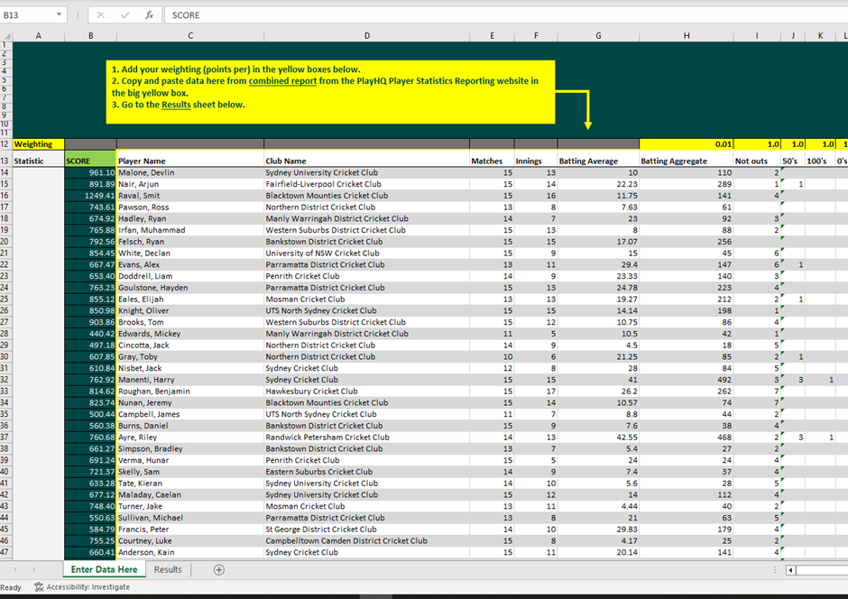 Champion Player Reporting Tool (Template downloadable at bottom of the ...